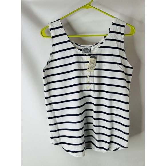 Vintage | Tops | Nos Vtg 8s Sailor Stripe Button Henley Tank Top Preppy ...